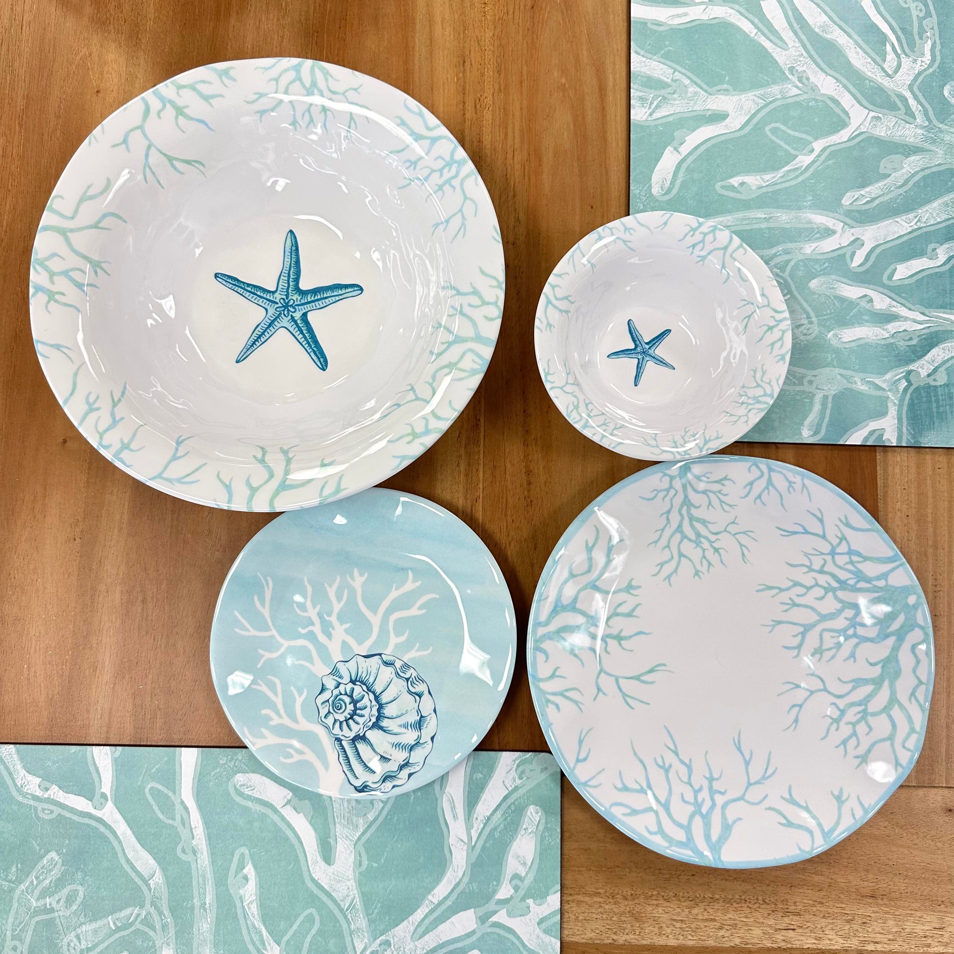 Melamine Captiva Dishware Set – Sunshine & Sweet Pea's Coastal Décor