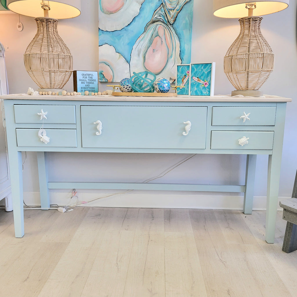 Coastal Inspired Console Table – Sunshine & Sweet Pea's Coastal Décor