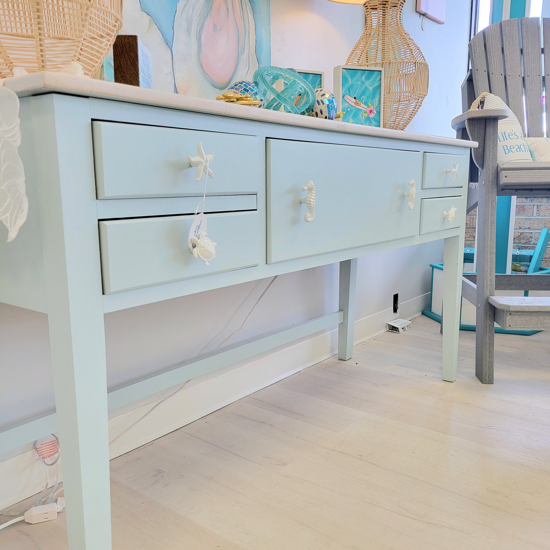 Coastal Inspired Console Table – Sunshine & Sweet Pea's Coastal Décor